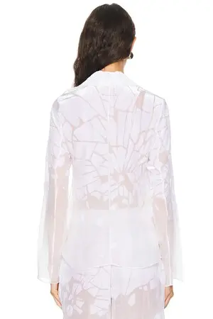GRACE LING Cracked Tailored Shirt In White