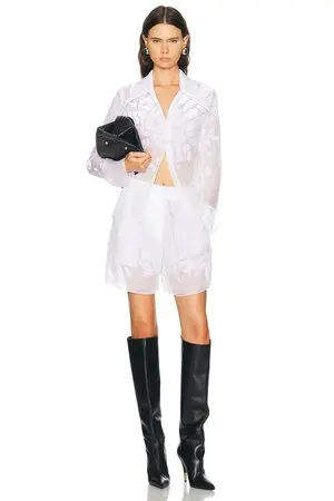 GRACE LING Cracked Tailored Shirt In White