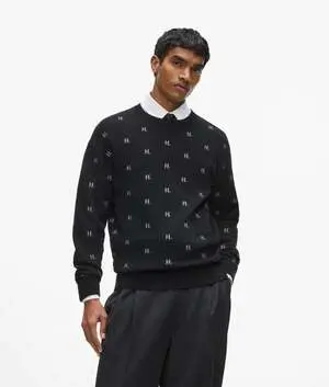 Karl Lagerfeld Monogram Knitted Sweater - Black