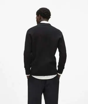 Karl Lagerfeld Knit Zip-up Jacket With Pointed Collar