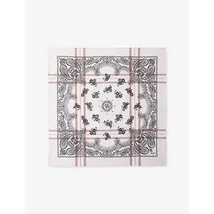 Prada Printed Paisley Cotton Scarf 65 X 65cm 1 Size Neutral