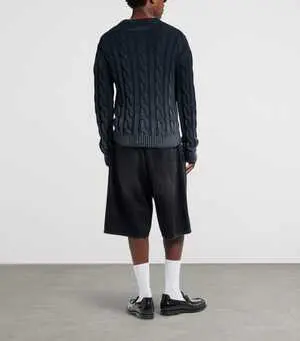 Balenciaga Baggy Distressed Denim Shorts - Black