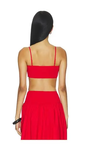 Susana Monaco Poplin Crop String Top - Red