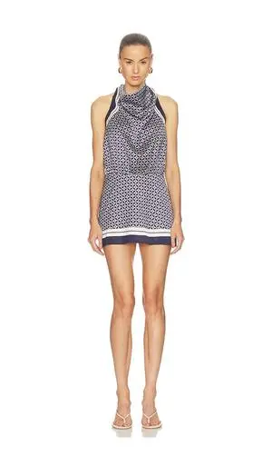 SEROYA Halterneck Mini Dress - Navy