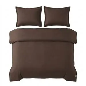 PURE PARIMA Egyptian Cotton-european Linen Duvet Cover Set Earth - Brown