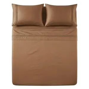 PURE PARIMA Triple Luxe Sateen Sheet Set- Caramel - Brown