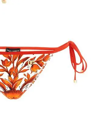 Dolce & Gabbana Maiolica' Print Triangle Bikini