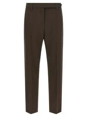 Brunello Cucinelli Virgin Wool Monile Trousers - Brown