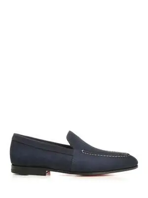 Santoni Malibu Suede Moccasin - Blue