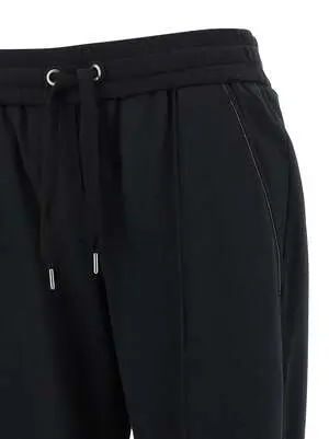 Brunello Cucinelli Light Stretch Cotton Track Joggers - Black