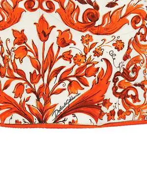 Dolce & Gabbana Maiolica' Print Silk Charmeuse Bustier Top
