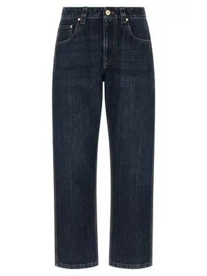 Brunello Cucinelli Shiny Bartack Jeans - Blue