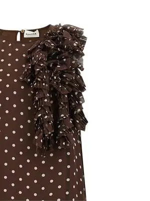 P.a.r.o.s.h Polka Dot Ruffle Dress