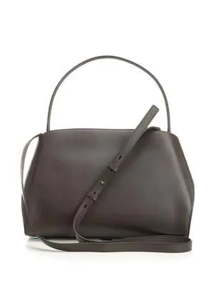 FERRAGAMO Hug Soft Leather Shoulder Bag With Gancini Buckles - Brown