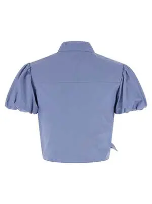 SELF-PORTRAIT Cotton Tie Detail Cropped Top
