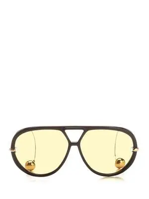 Bottega Veneta Loop Aviator Eyeglasses - Black