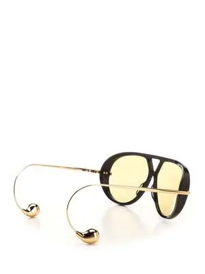 Bottega Veneta Loop Aviator Eyeglasses - Black