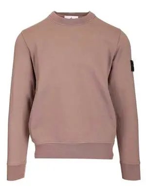 Stone Island Organic Cotton Crewneck Sweatshirt With Logo Patch