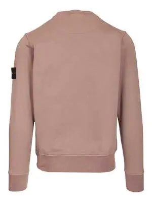Stone Island Organic Cotton Crewneck Sweatshirt With Logo Patch
