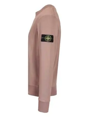 Stone Island Organic Cotton Crewneck Sweatshirt With Logo Patch