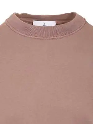 Stone Island Organic Cotton Crewneck Sweatshirt With Logo Patch