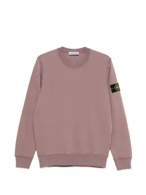 Stone Island Organic Cotton Crewneck Sweatshirt With Logo Patch