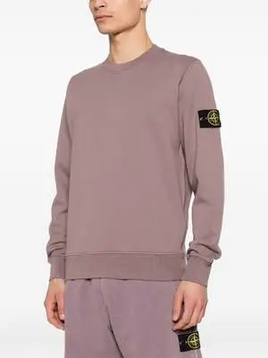 Stone Island Organic Cotton Crewneck Sweatshirt With Logo Patch