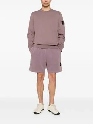 Stone Island Organic Cotton Crewneck Sweatshirt With Logo Patch