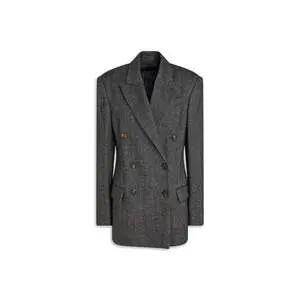 Brunello Cucinelli Double-breasted Herringbone Wool Blazer - Black