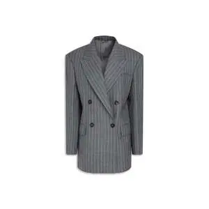 Brunello Cucinelli Pinstriped Wool Blazer - Gray