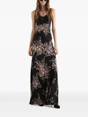 Dolce & Gabbana Long Silk Dress With Floral Print