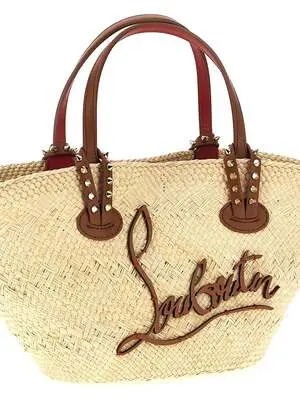 CHRISTIAN LOUBOUTIN Cabata" Mini Handbag In Woven Raffia