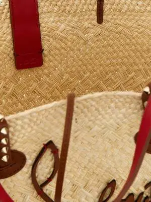 CHRISTIAN LOUBOUTIN Cabata" Mini Handbag In Woven Raffia