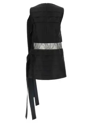 FERRAGAMO Silk Lace Insert Mini Dress
