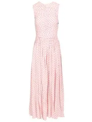 ROTATE BY BIRGER CHRISTENSEN Sleeveless Shirred Floral Print Maxi Dress - Multicolor