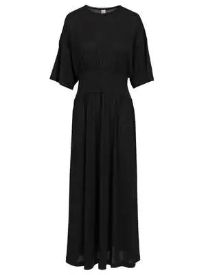 TOTEME Cotton And Silk Blend T-shirt Dress - Black