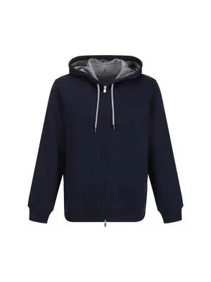 Brunello Cucinelli Monochrome Full-zip Hoodie - Blue