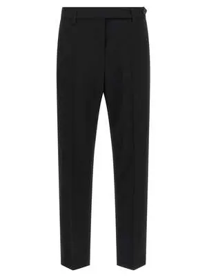 Brunello Cucinelli Virgin Wool Monile Trousers - Black