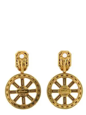 Dolce & Gabbana Ruota Carretto' Crystal And Brass Clip-on Earrings - Multicolor