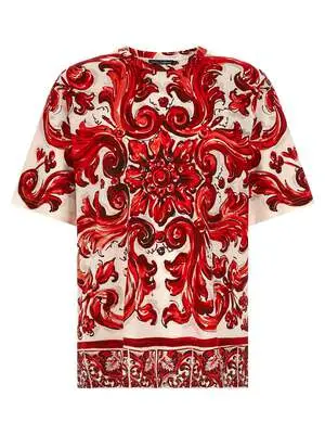 Dolce & Gabbana Maiolica' T-shirt - Red