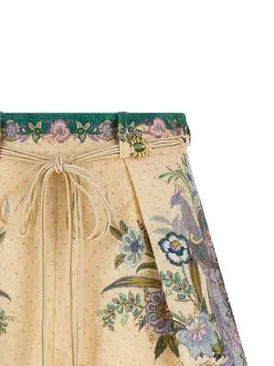Zimmermann Indra Scarf Print Linen Shorts - Multicolor