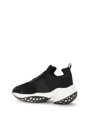 ROGER VIVIER Viv' Run Sneakers In Scuba-effect Fabric And Mesh With Buckle Detail - Black