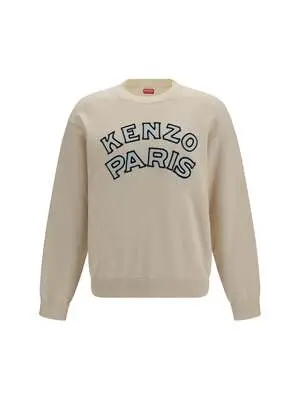 Kenzo KENZO Paris Emblem Embroidered Wool And Cotton Sweater Multicolor