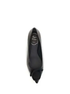 ROGER VIVIER Suede Rose Ballerinas - Black