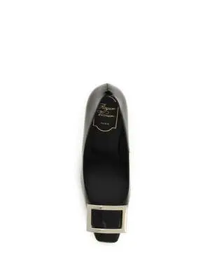 ROGER VIVIER Patent Leather Trompette Pumps With Buckle Detail - Black