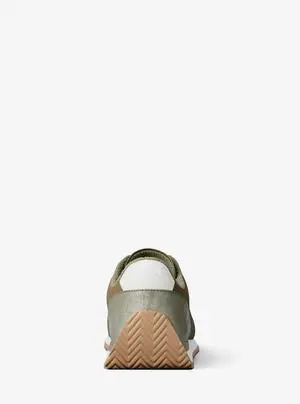 Michael Kors Rhodes Color-block Suede Trainers - Green