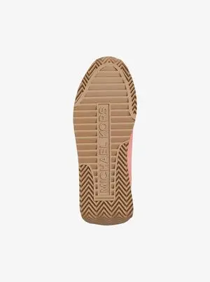 Michael Kors Rhodes Color-block Suede Trainers - Pink