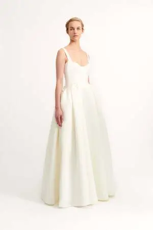 EMILIA WICKSTEAD Diamond Bridal Dress In Genzianella - Ivory
