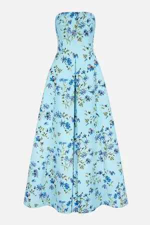 EMILIA WICKSTEAD Ragna Dress In Magnolia Taffeta Faille - Blue