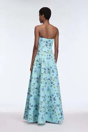 EMILIA WICKSTEAD Ragna Strapless Floral Print Maxi Dress